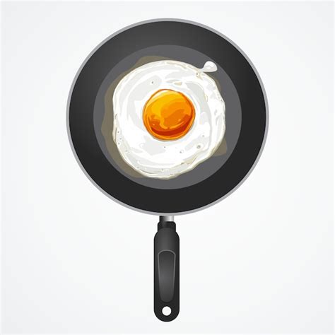 Œuf Sur Le Plat Illustration Vectorielle Vecteur Premium