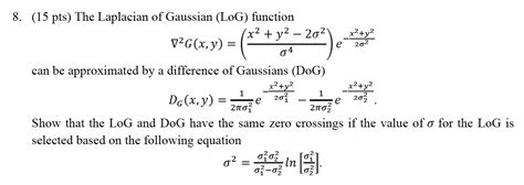 solved e 8 15 pts the laplacian of gaussian log