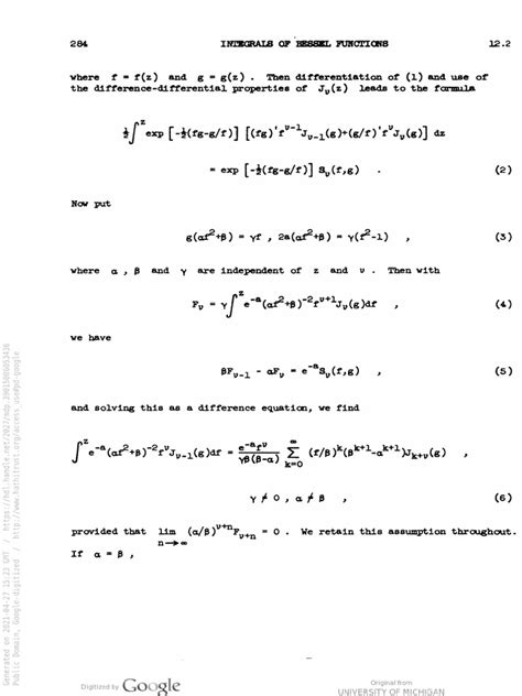 integrals of bessel functions pdf equations rates
