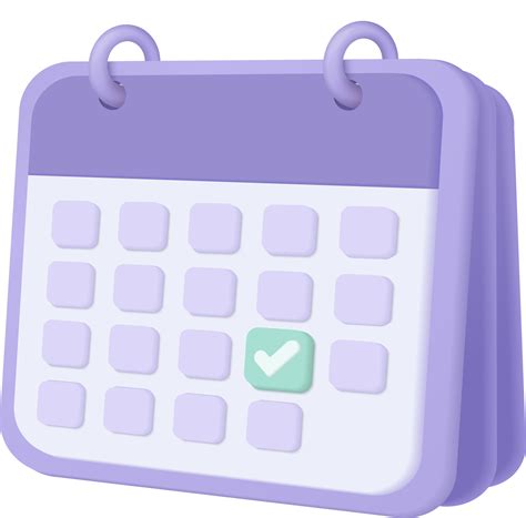 3d Calendar Marked Date And Time For Reminder Day In Purple Background