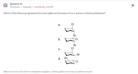 Solved Which Of The Following Represents The Most Stable Chegg