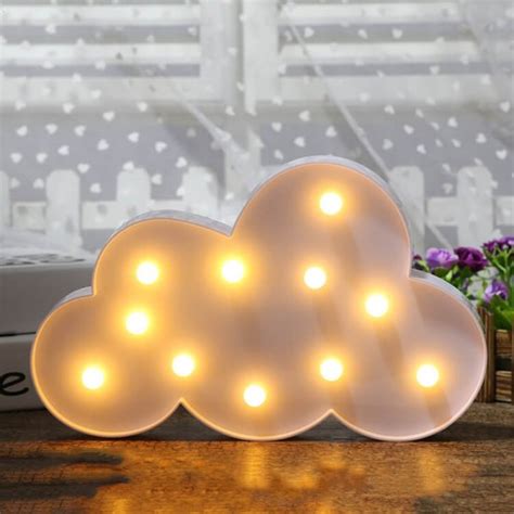 Led Işıklı Beyaz Bulut Dekoratif Masa Duvar Gece Lambası