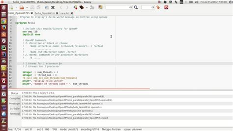 fortran with openmp 002 threads and hello world program youtube