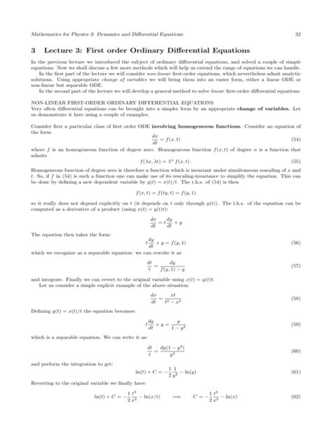 3 lecture 3 first order ordinary differential equations