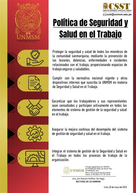 Comunicado Difusi N De La Pol Tica De Seguridad Y Salud En El Trabajo