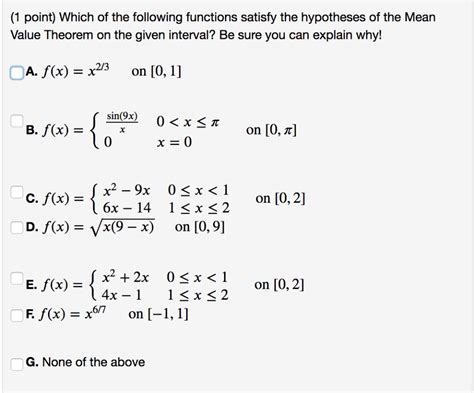 solved which of the following functions satisfy the