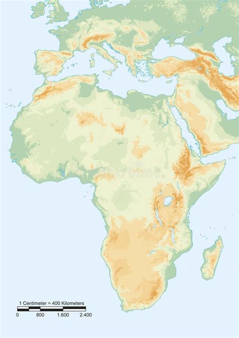 Mappa Africa Fisica Illustrazione Vettoriale Illustrazione Di Africa