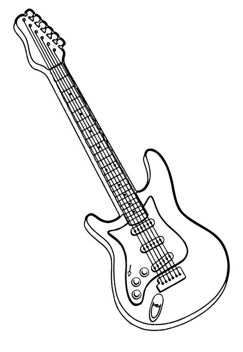Dibujo E Imagen Guitarra Instrumentos De Cuerda Para Colorear Y