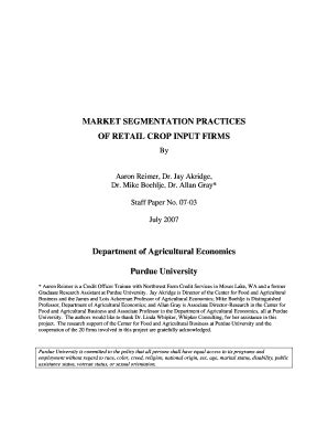 Fillable Online Ageconsearch Umn MARKET SEGMENTATION PRACTICES Fax