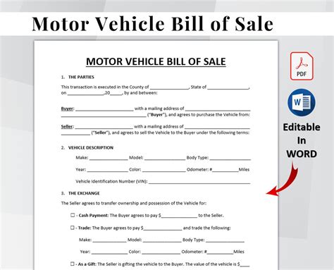 Formulario Imprimible De Factura De Venta De Veh Culos Motorizados