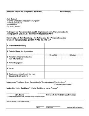Ausf Llbar Online Name Und Adresse Des Anzeigenden Praxissitz Fax Email