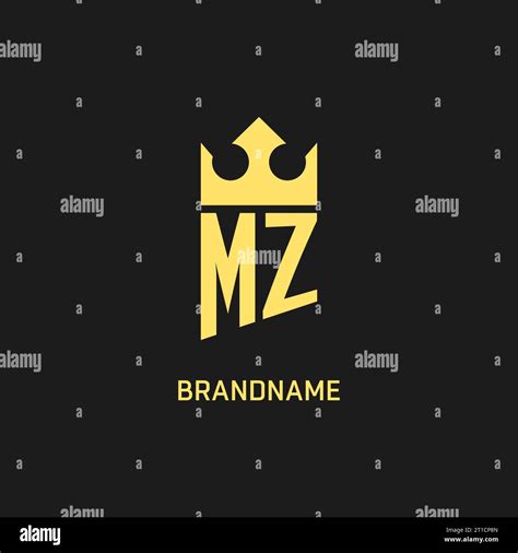 Monogram MZ Logo Shield Crown Shape Elegant And Luxury Initial Logo