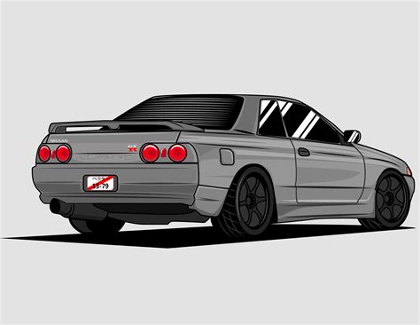 Nissan Skyline GTR R 32 Vector Art Illustration Car Illustration