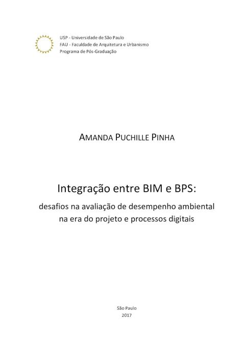 PDF Integração entre BIM e BPS USP RESUMO PINHA Amanda P