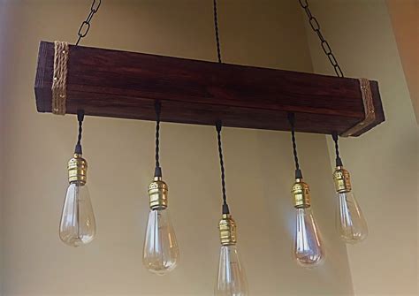 Wood Beam Edison Chandelier