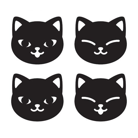 Dibujos Animados De Cabeza De Gatito Gato Vector Premium