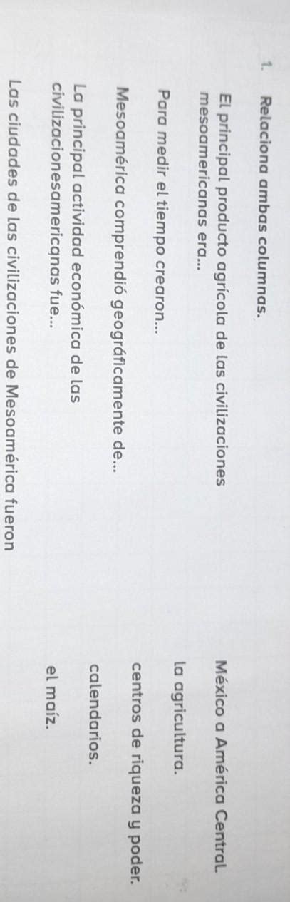 Relaciona Ambas Columnasay Dame Es Para Hoy Brainly Lat