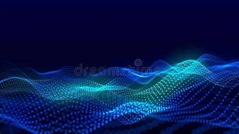 Futuristic Particle Wave Abstract Technology Background Big Data