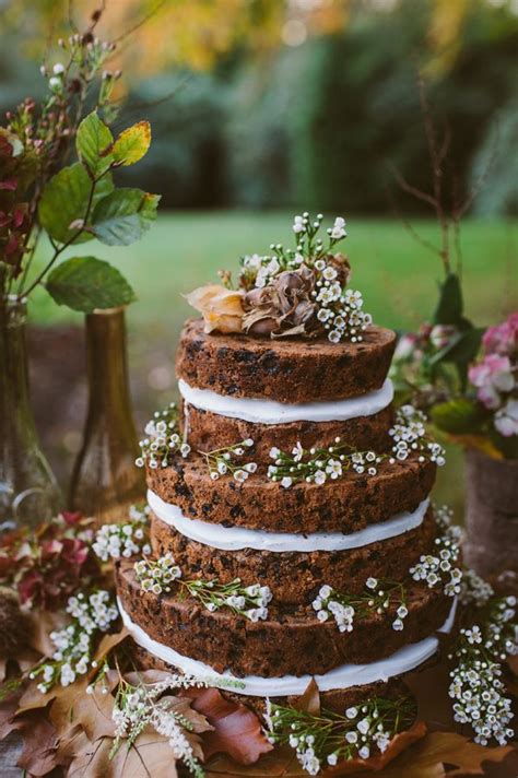 Bohemian Naked Wedding Cake Bohemian Style Wedding Fabmood 1