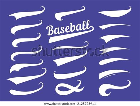 Swooshes Text Tails Baseball Design Sports Stock Vector Royalty Free