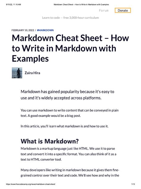 markdown cheat sheet how to write in markdown with examples pdf