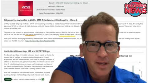 AMC BREAKING NEWSCITIGROUP HAS A 189 MILLION DOLLAR SHORT POSITION