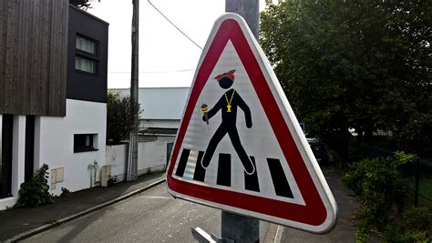 Détournements de panneaux Danger Piétons Jinks Kunst 1976