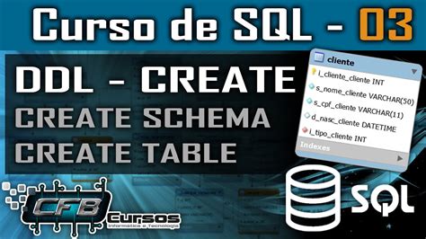 Comando CREATE Criando Banco De Dados Schema E Tabelas Table DDL