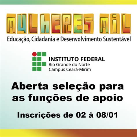 Campus Ceará Mirim abre seleção para as funções de apoio do programa