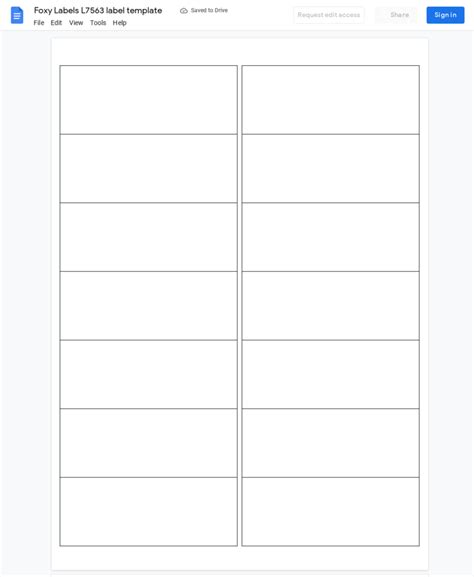 Avery L7563 Template For Google Docs Google Sheets