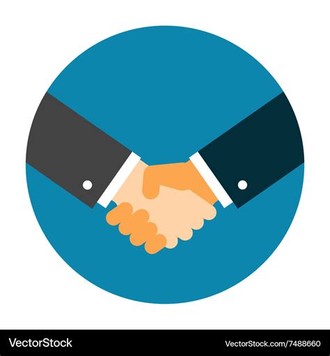 Handshake Icon Flat Royalty Free Vector Image VectorStock