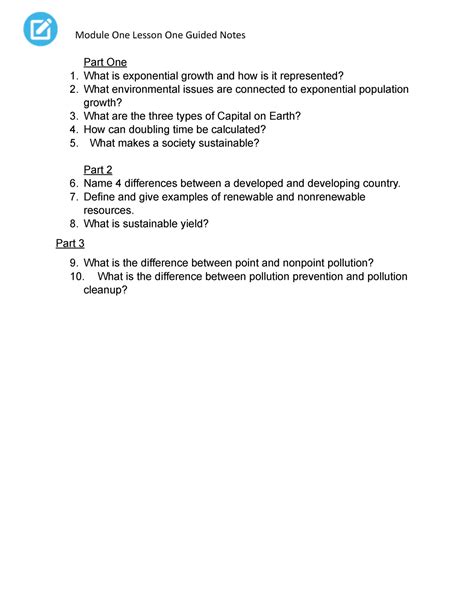 Copy Of Module One Lesson One Guided Notes Module One Lesson One