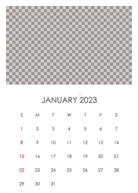 Calendário De Janeiro De 2023 Local Para Sua Foto Ilustração do