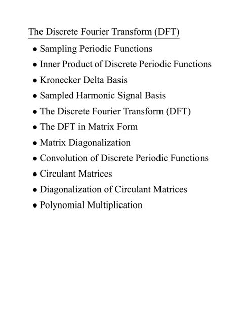 the discrete fourier transform dft sampling periodic functions