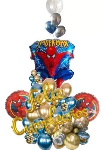 Kits Globos Metalico De Spiderman Hombre Araña Fiesta 50cm en venta en