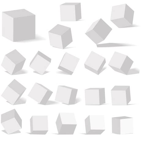 Premium Vector A Set Of Cube Icons With A Perspective D Cube Model