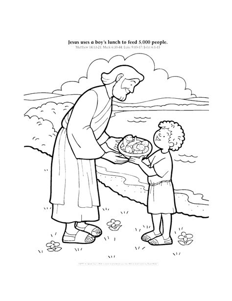 Coloring Pages Of Jesus Feeding Five Thousand