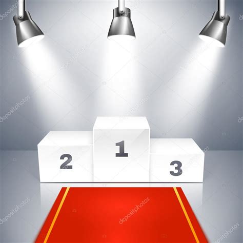 Podium Des Vainqueurs Vides Avec Projecteurs Image Vectorielle Par