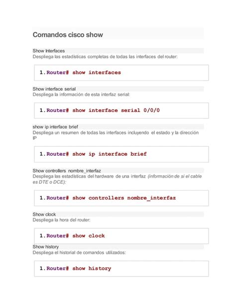 Comandos Cisco Show PDF