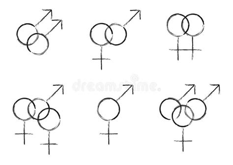 Conjunto De Símbolos De Género O Masculinos Femeninos De Orientación
