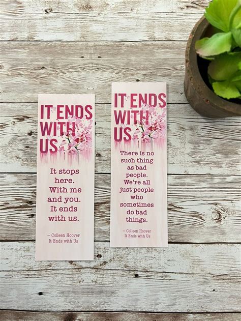 Colleen Hoover Bookmarks Set Of 2 It Ends With Us Themed Etsy