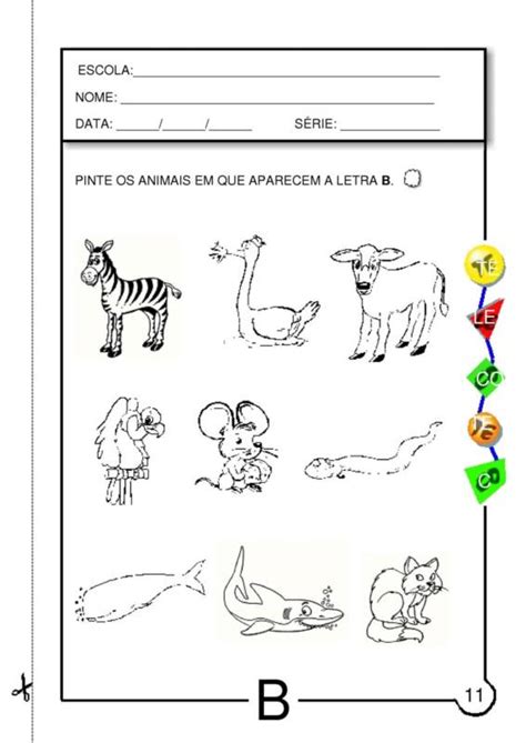 Blog Professor Zezinho Atividades A Letra B