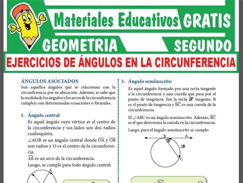 Ejercicios de Ángulos en la Circunferencia para Segundo Grado