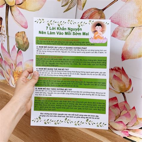Tờ 7 lời khấn nguyện mỗi sớm mai khổ a4 tăng trưởng phước báu