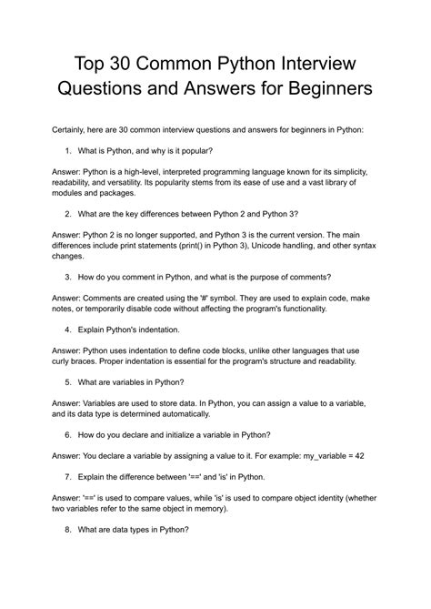 Ppt Top 30 Common Python Interview Questions And Answers For Beginners Uncodemy Powerpoint