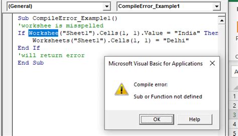excel vba error handling