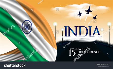Vector Festive Illustration Of Independence Day In India Celebration On