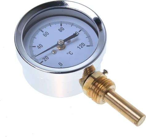 Bimetall Thermometer Zeigerthermometer 0C 120C inkl Tauchhülse 1 2