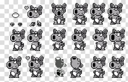 Birdo Spritesheet Wario Land Style Transparent Background PNG Clipart