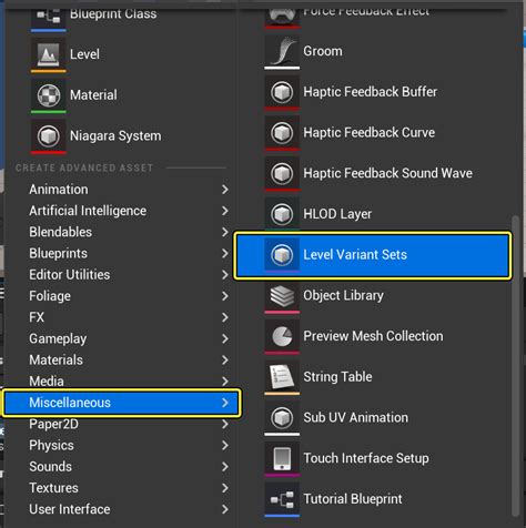 Variant Manager Template Overview Unreal Engine 54 Documentation Epic Developer Community